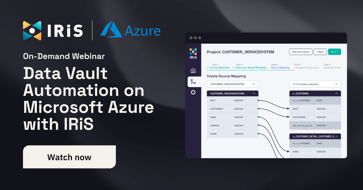 Webinar: Data Vault Automation on Microsoft Azure with IRiS